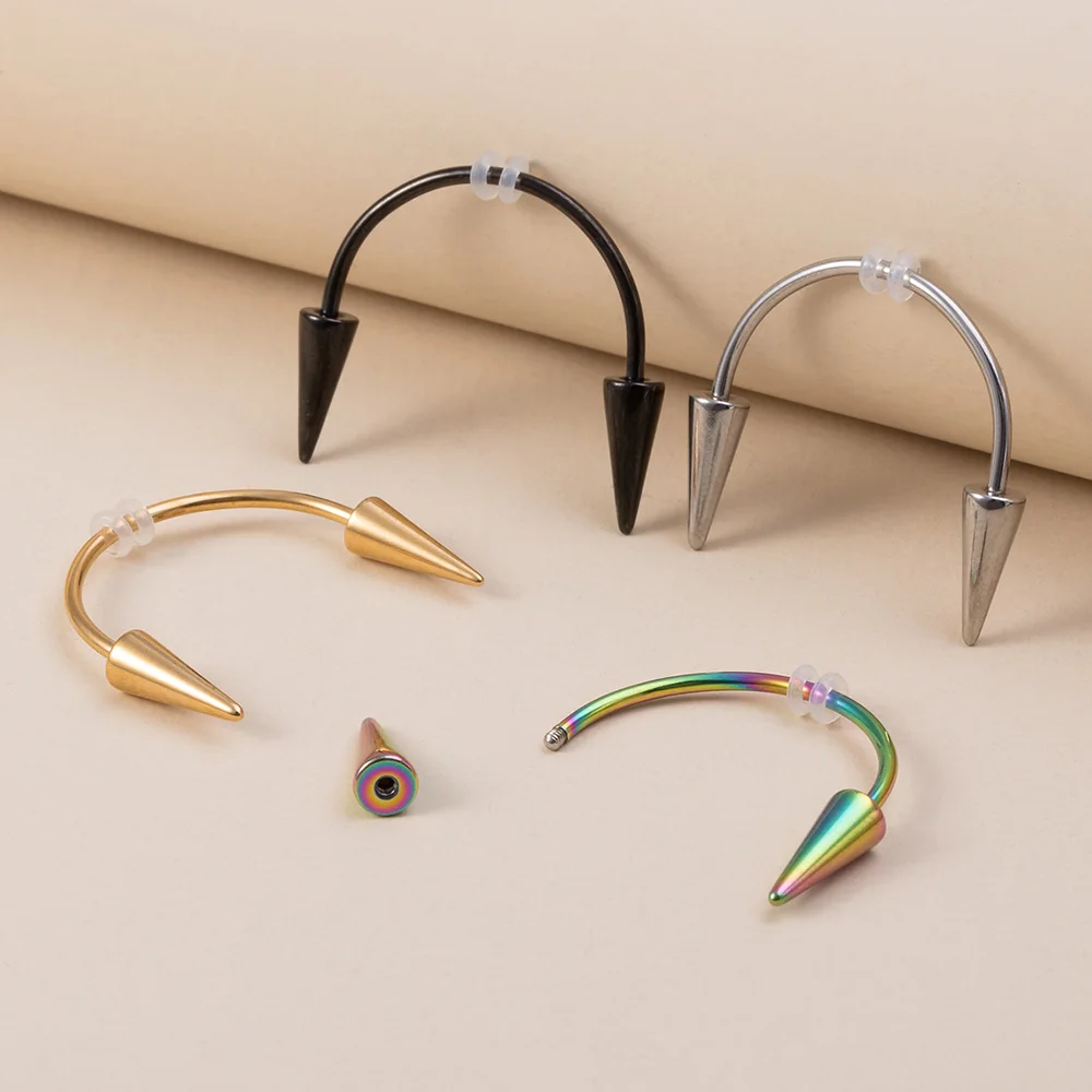 Smiley Piercing Jewelry | Steel Piercing Earring | Lip Earrings Black ...