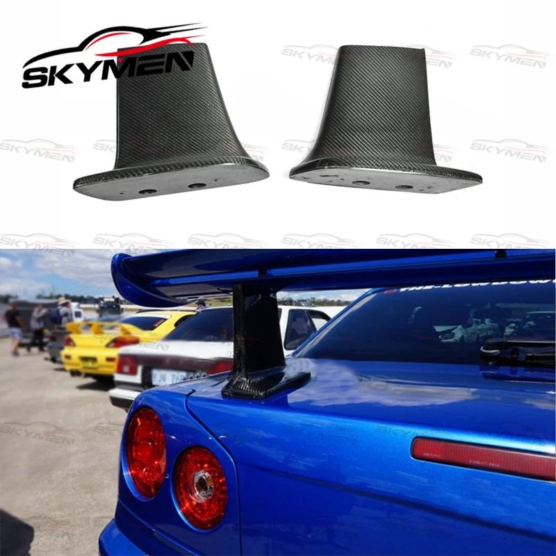 For 98-02 Skyline R34 GTR Carbon Fiber Glass Rear Jun High Spoiler ...