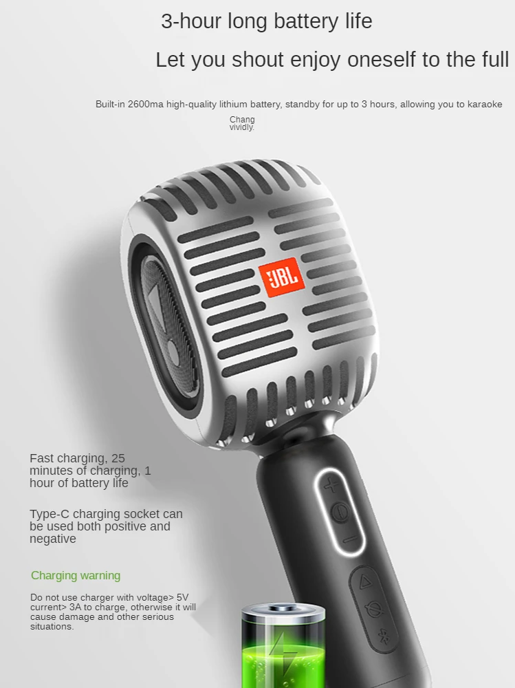 JBL KMC600 Bluetooth Wireless Karaoke Microphone - Eshtir.com