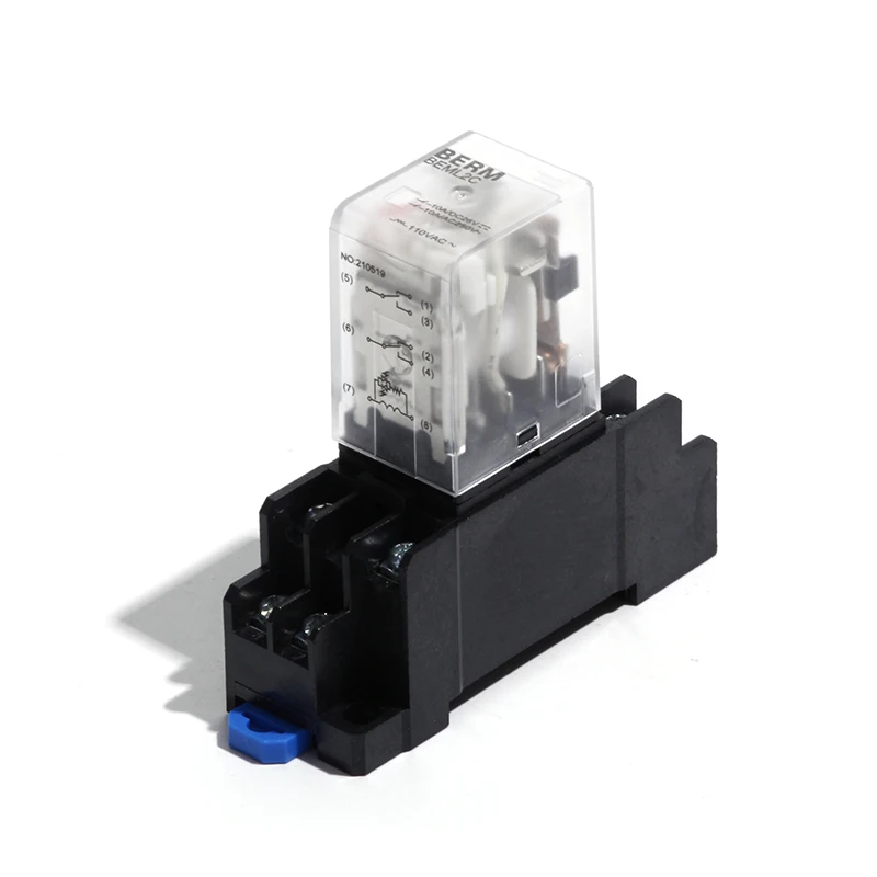 BEML2C Intermediate Relay Socket DC12V/DC24V/AC110V/AC220V Coil Power Relay 8Pin Mini ...
