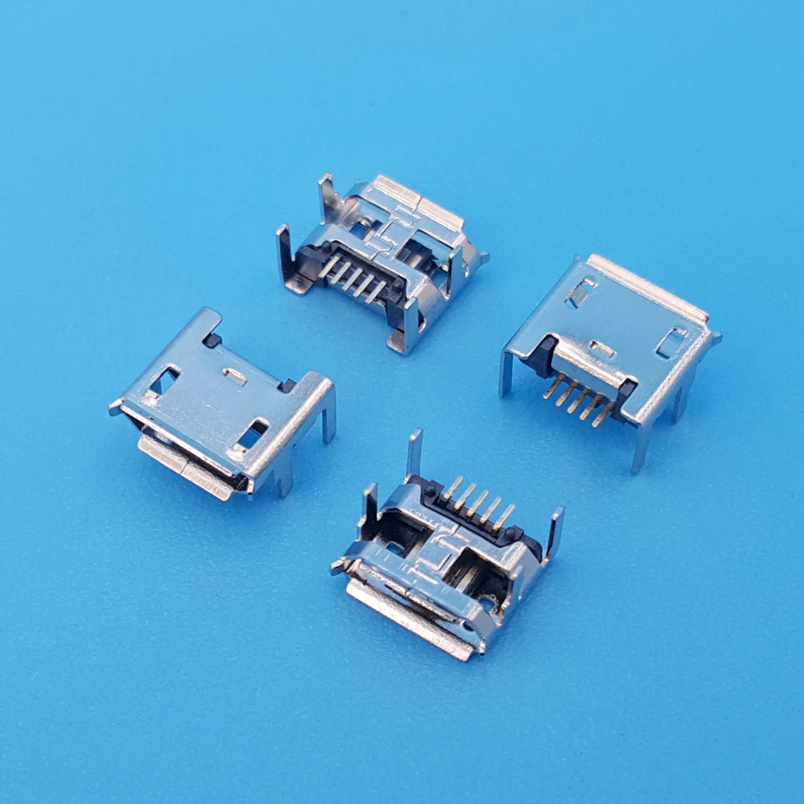 20Pcs Micro USB Type B 5Pin Female Socket 4 Legs Fixed PCB Solder Jack ...