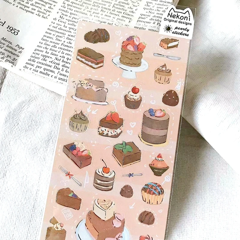 Cute Cake Gelato Stickers Aesthetic Scrapbooking Material Junk Journal ...