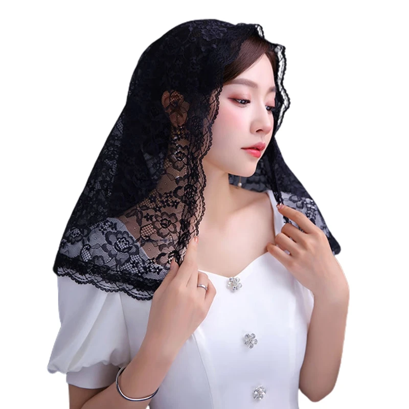 Spanish Style Lace Traditional Vintage Mantilla Veil Latin Mass Head ...