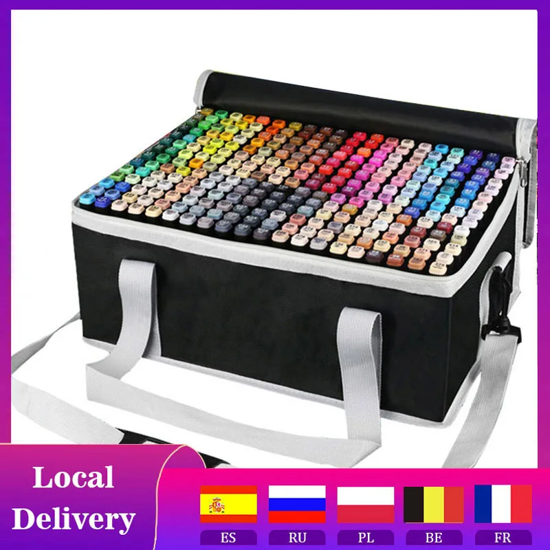 30/80/168/262 Colors Double Headed Marker Pen Set Sketching Oily Tip ...