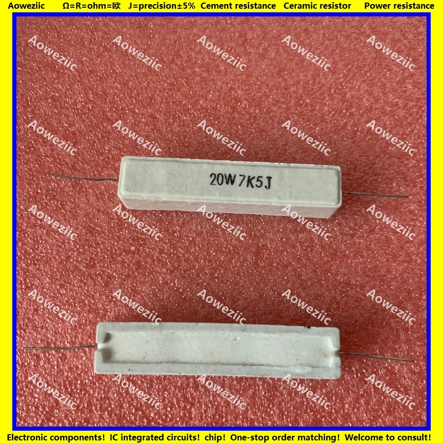 10pcs Rx27 Horizontal Cement Resistor 20w 7.5k Ohm 20w7k5j 20w7.5kj ...