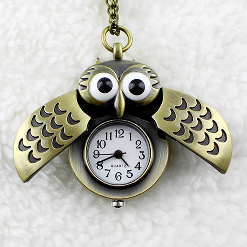 Pocket-Watch-Vintage-Bronze-Watch-Luxury-Retro-Cute-Owl-Shaped-Pocket ...