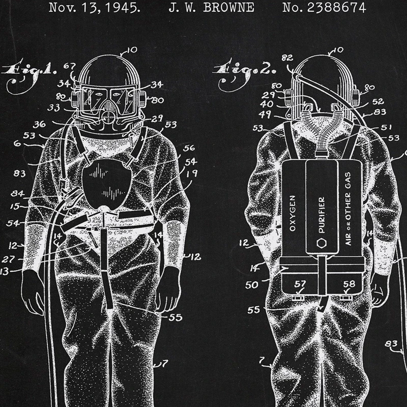 Antique Diving Suit Drawing