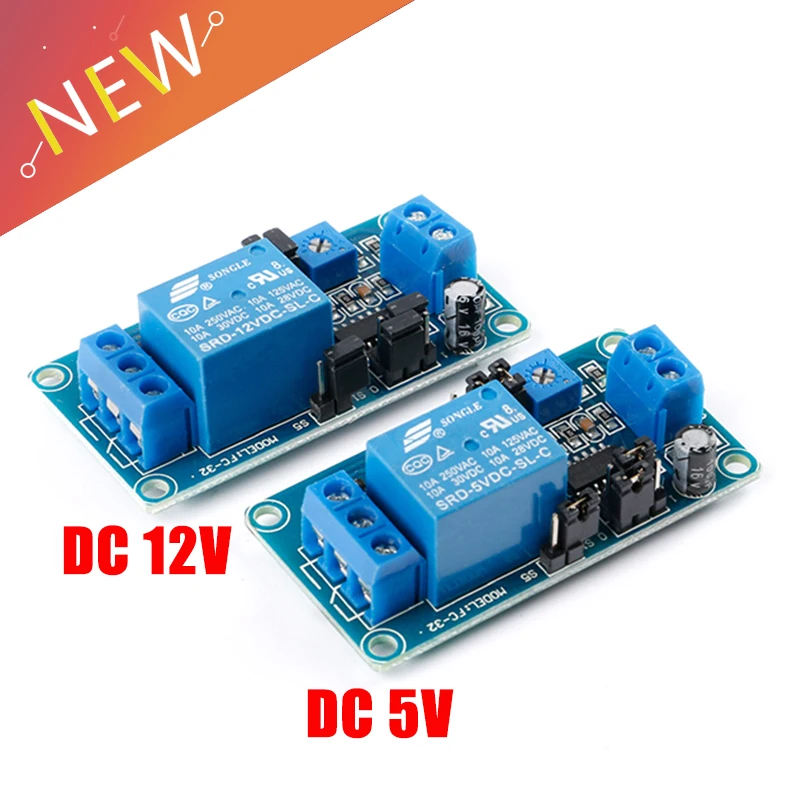 DC-12V-5V-Delay-Relay-Delay-Turn-on-Delay-Turn-off-Switch-Module-with ...