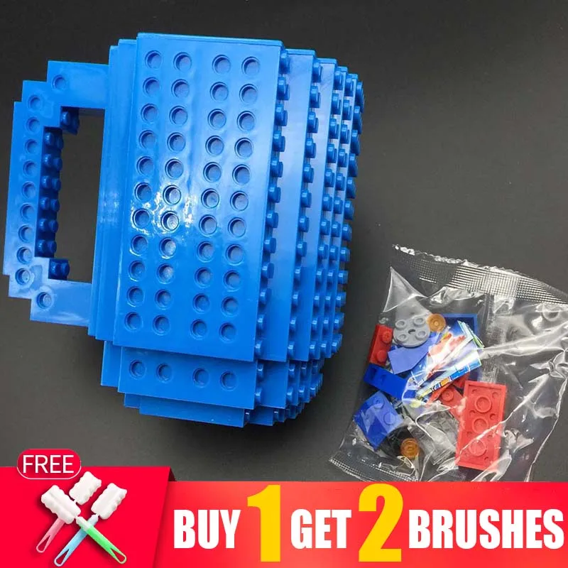 360ml Cute Coffee Travel Tea Mug Lego Compatible Build-On Brick Milk ...
