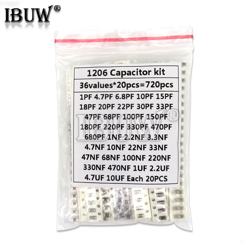 36Values-1pF-10uF-Electronic-Capacitor-set-1206-SMD-Ceramic-Capacitor ...
