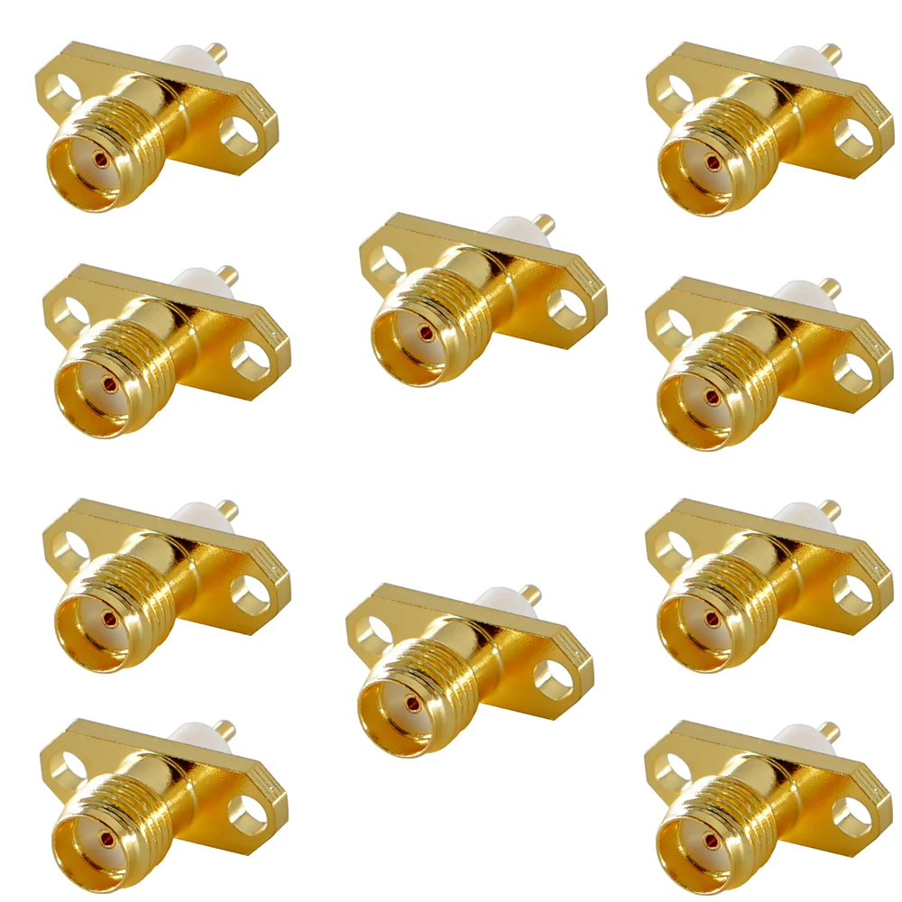 10Pcs SMA Female Chassis Panel Mount 2 Hole Post Terminal RF Connector ...