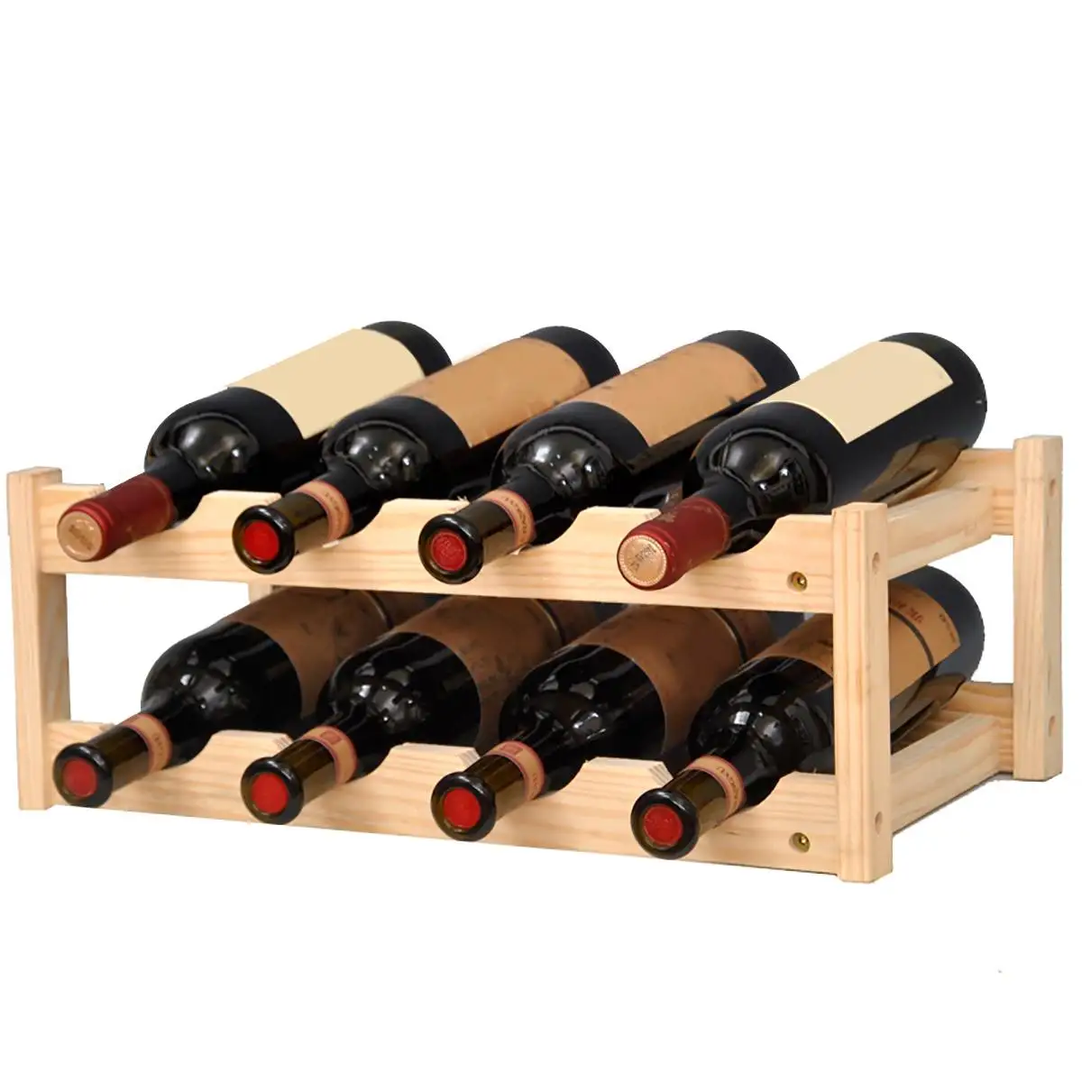 Wine & Beer Storage Original Standing Wooden Wine Rack Organizer 8 ...