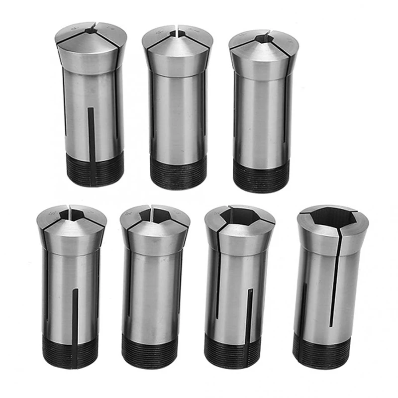New 7Pc 5C Hex Collet Set, Size 1/4, 5/16, 3/8, 1/2, 5/8, 3/4, 7/8 ...