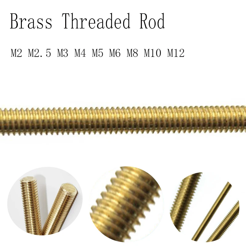 1PCS-Brass-Full-Threaded-Rod-Solid-Allthread-Stud-Thread-Rod-M2-M2-5-M3 ...