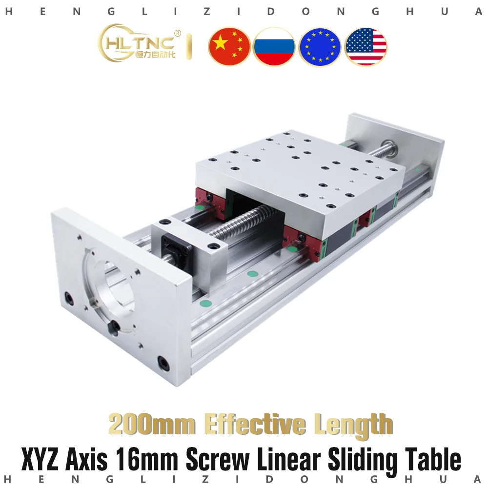 200mm Stroke Heavy Load linear stage Platform Double Guide Rail HGR20 ...