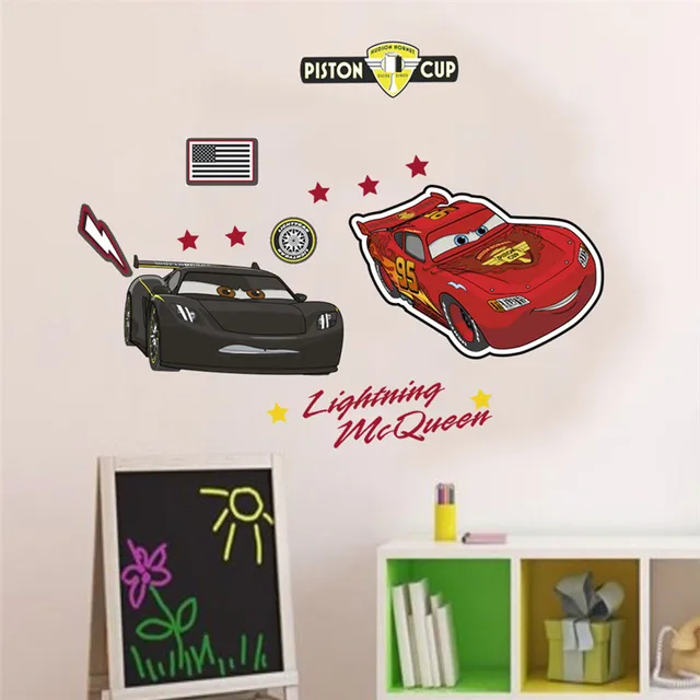Cartoon 3d Lightning Car Wall Stickers For Kids Rooms Bedroom wall ...