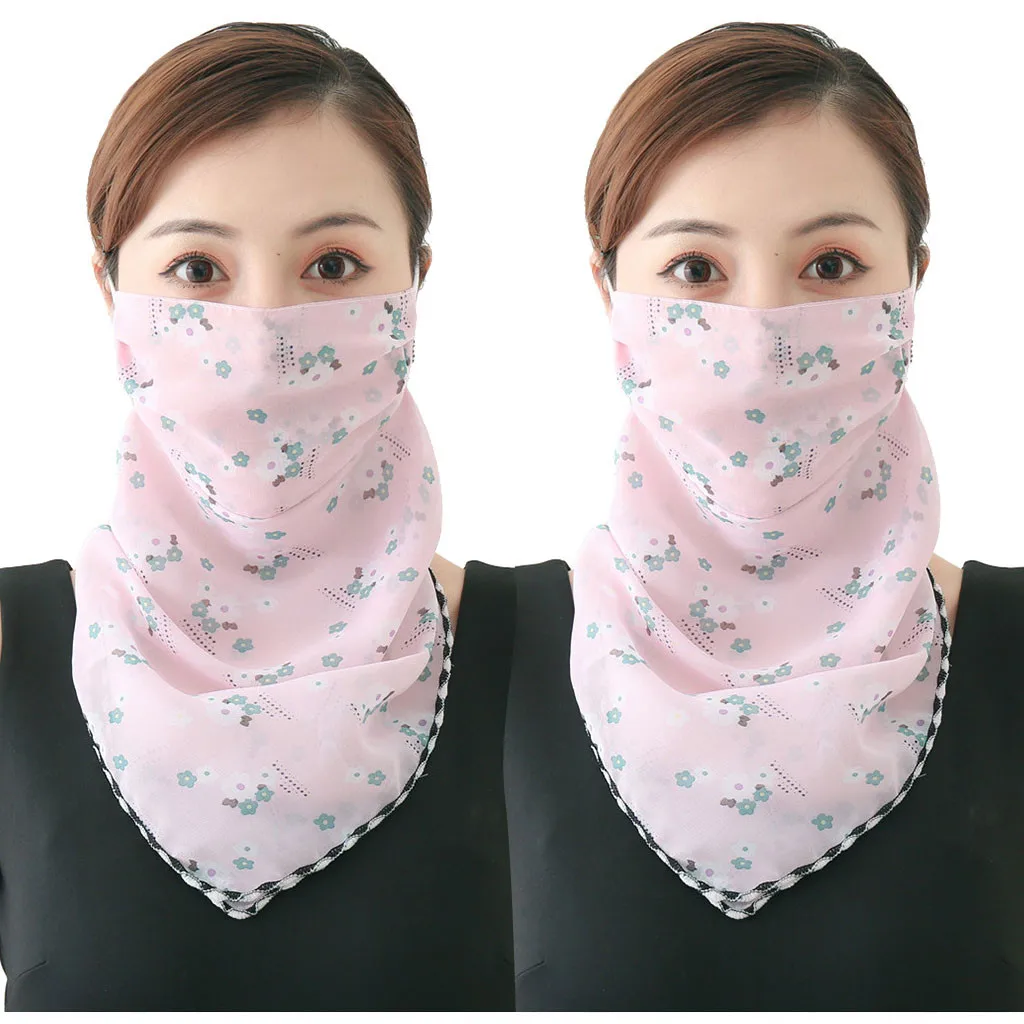 Sun Protection Mask Scarf Silk Neck Scarf （2Pcs） – Worth Buy Store