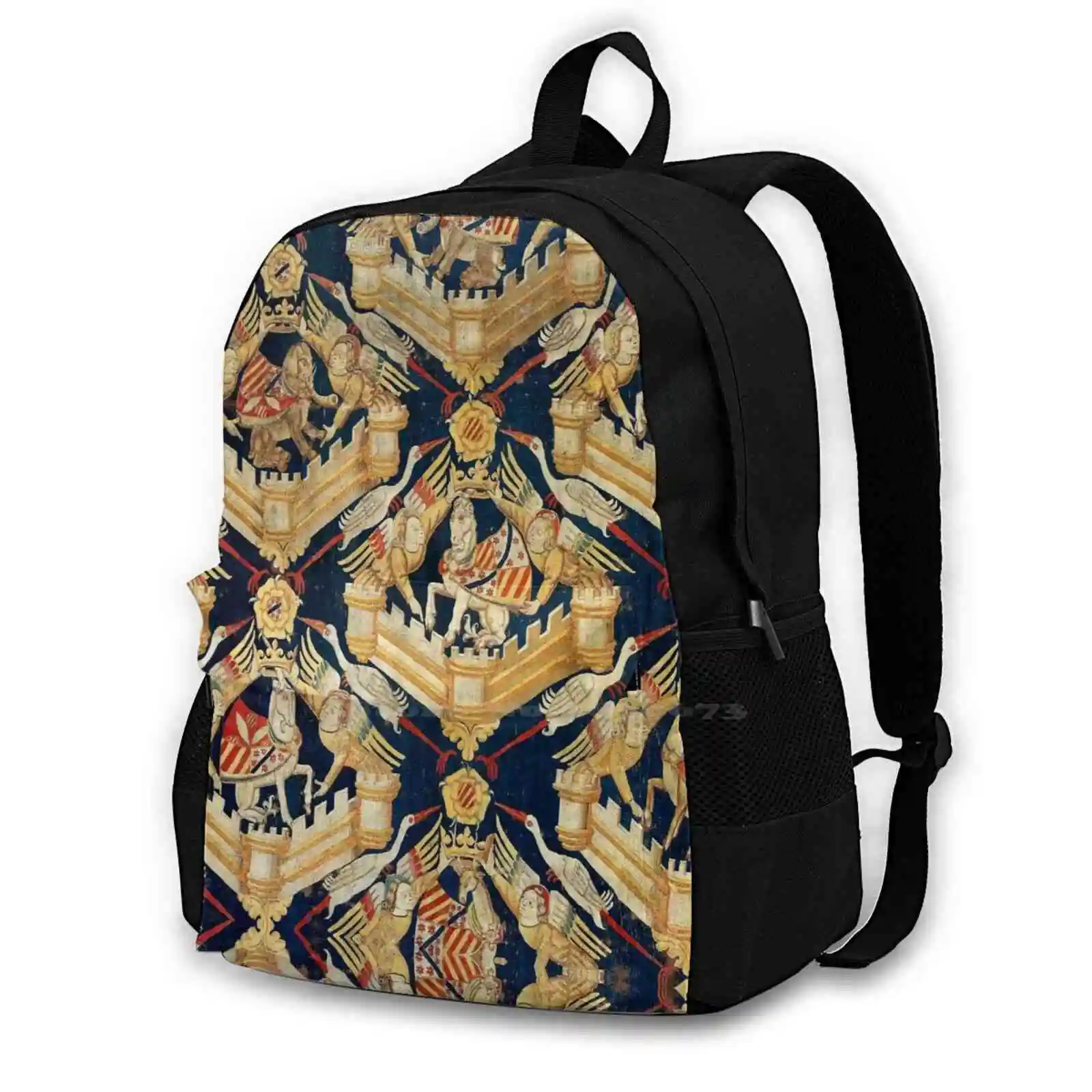 Medieval-Armorial-Tapestry-Bag-Backpack-For-Men-Women-Girls-Teenage ...