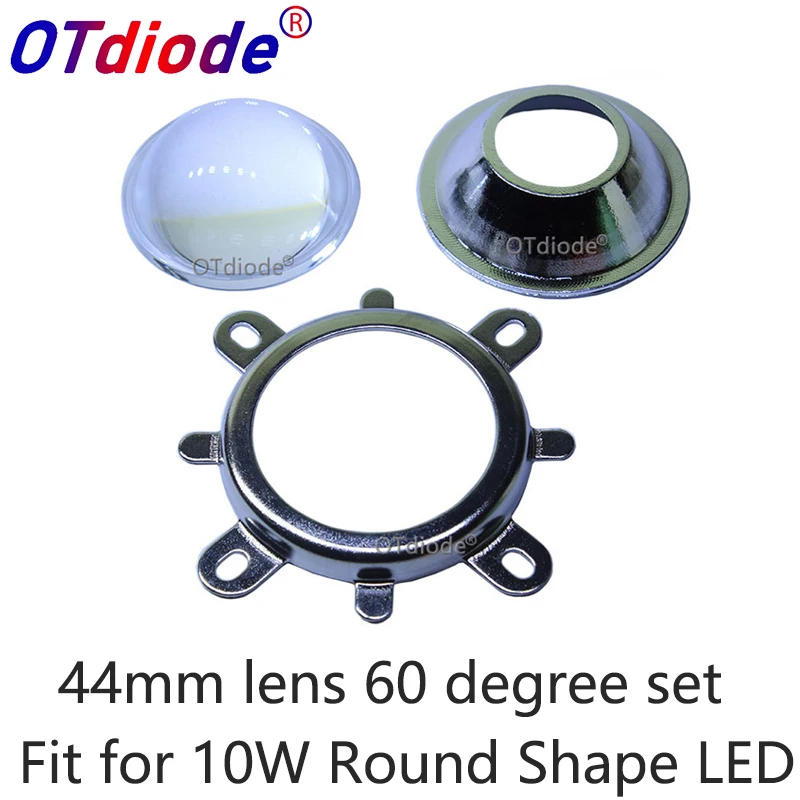 1Set-44mm-Glass-LED-Lens-60-Degree-50mm-Round-Hole-Reflector-Collimator ...