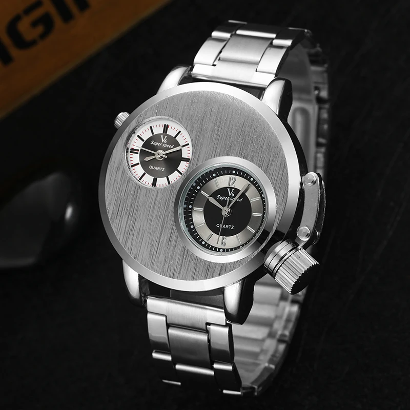 2021-V6-Super-Speed-Watch-Men-Sports-Watches-Double-Time-Zone-Quartz ...