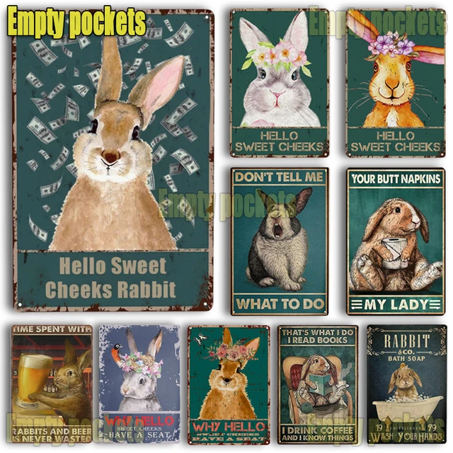 Bunny Tin Beer Signs
