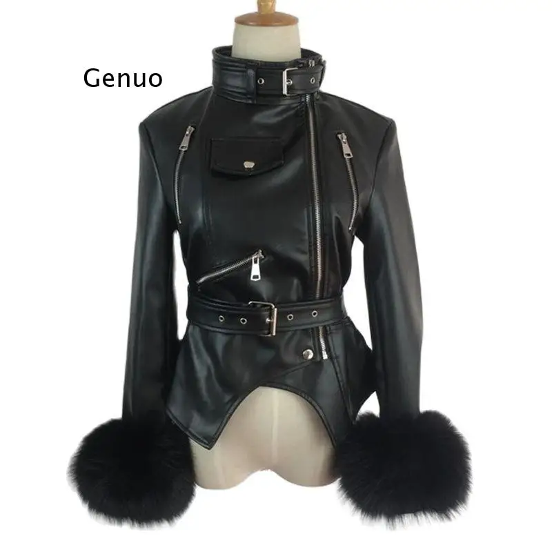 PU-leather-Jacket-Women-Winter-Black-Padded-Warm-Punk-Outerwear-Fashion ...