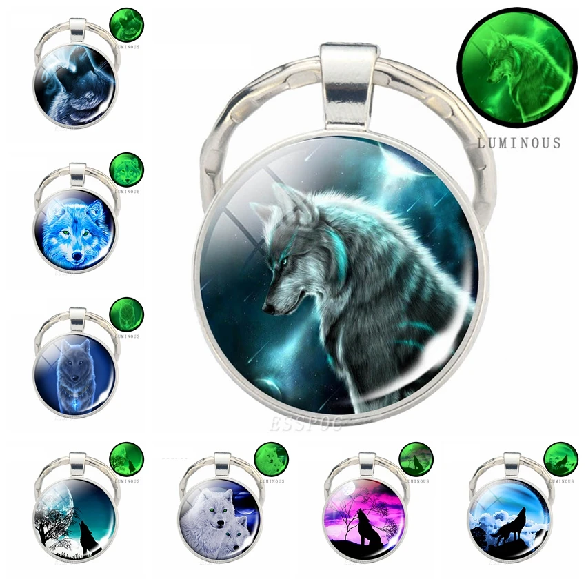 Glow-In-The-Dark-Wolf-Keychain-Luminous-Wolf-Head-Key-Chains-Howling ...