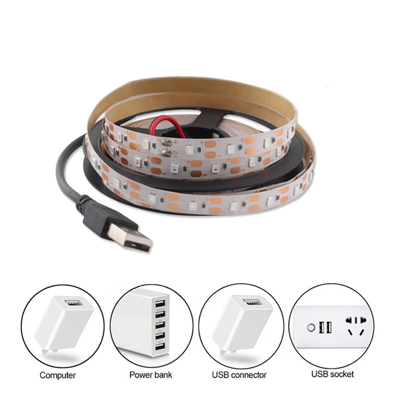 USB-LED-Strip-Light-para-luz-de-fundo-de-TV-diodo-de-fita-l-mpada ...