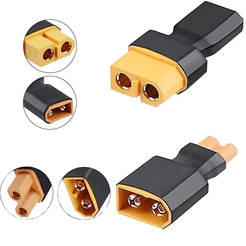 4PCS-XT60-to-XT30-Plug-Female-Male-Adapter-Converter-Lithium-Battery ...