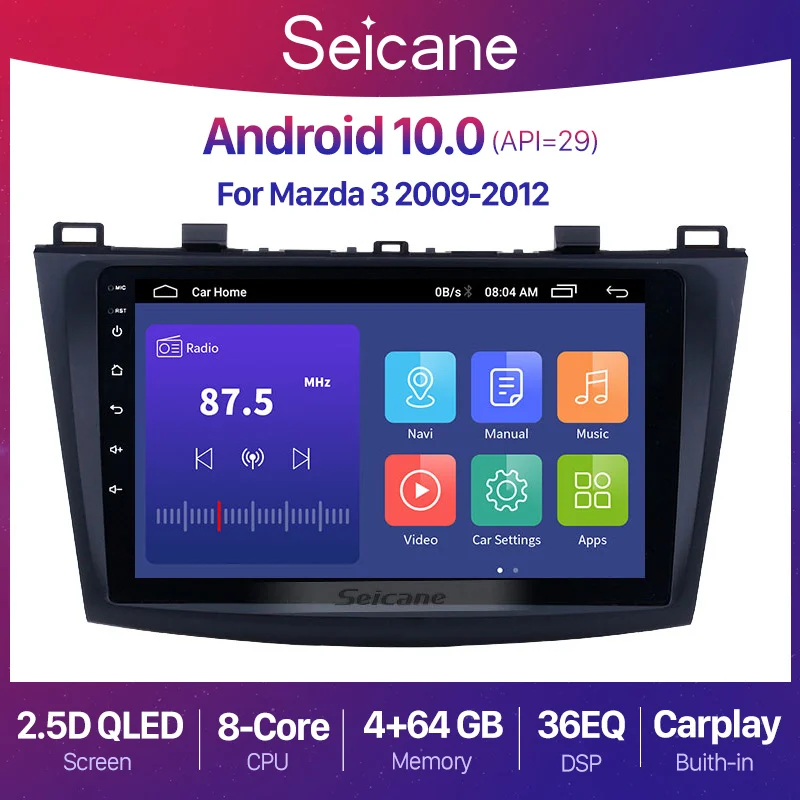 Seicane Radio Multimedia con GPS para coche, reproductor con Android 10 ...