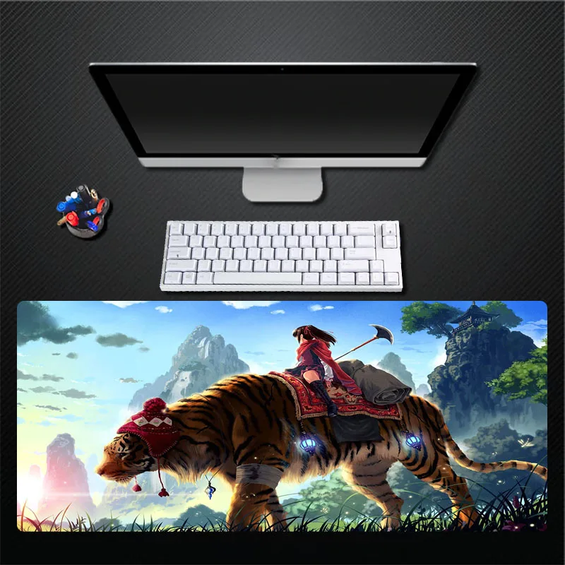 Best selling Print Huge Tiger Riding Mouse Pad High end Game Universal ...