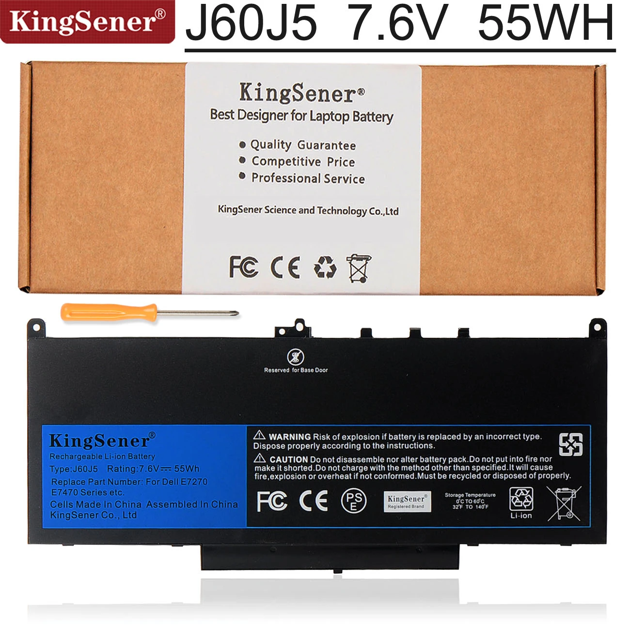 Kingsener New J60j5 Replacement Laptop Battery For Dell Latitude E7270 ...