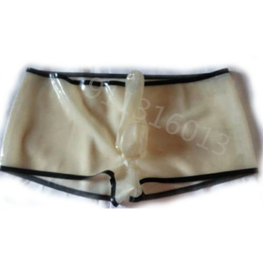 Men-s-Flesh-colored-Latex-Shorts-Rubber-Sexy-Party-Black-Waist ...