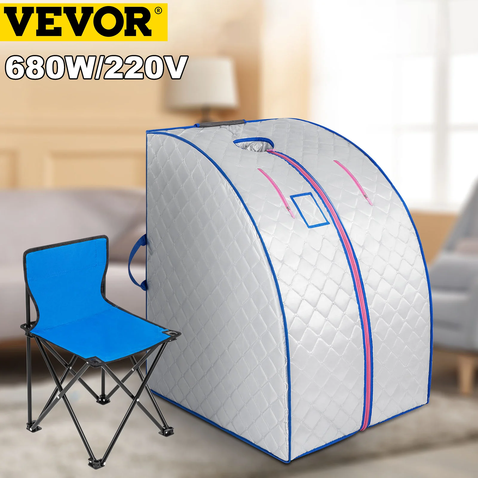 VEVOR Portable Far Infrared Sauna Spa Slimming Detox 680W Indoor ...