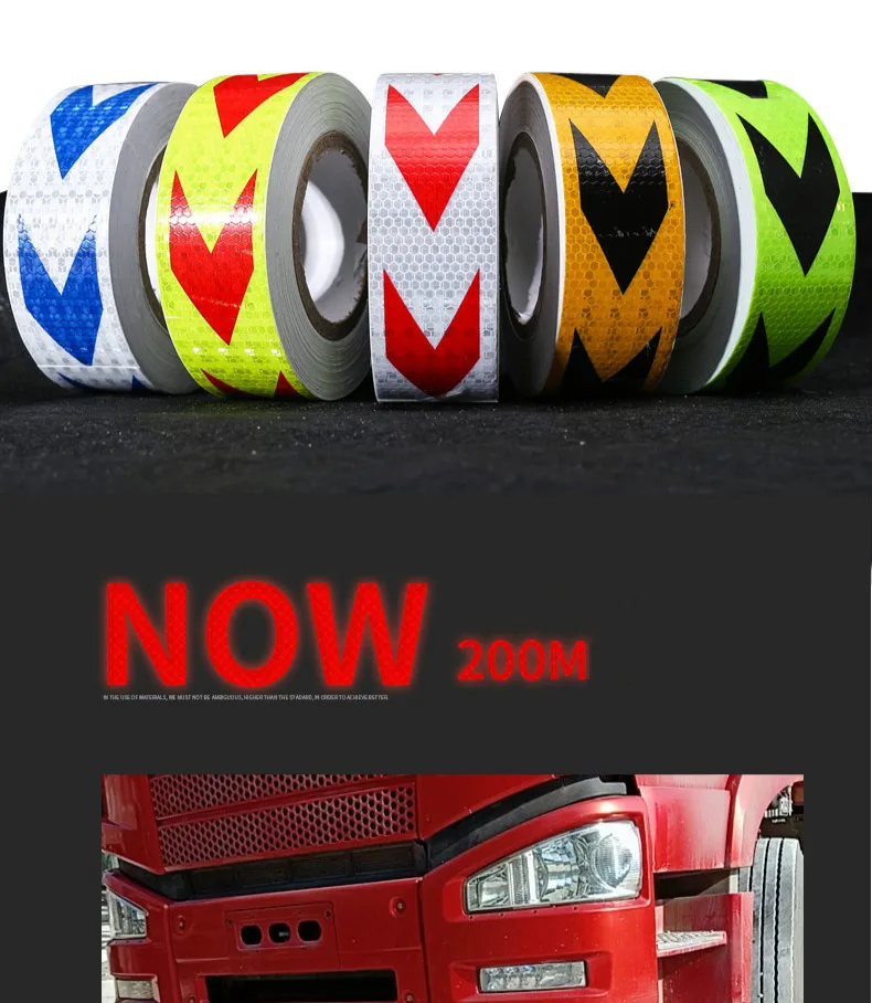 Safety Mark Reflective Tape Arrow Stickers Car-styling Self Adhesive ...