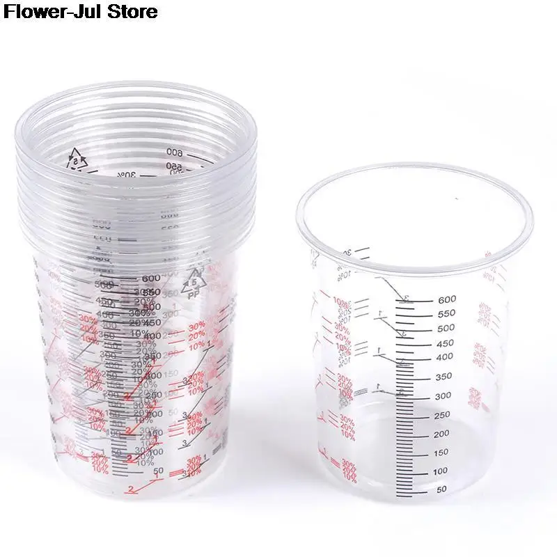 10pcs-Transparent-Plastic-Paint-Mixing-Cups-For-Accurate-Mixing-Of ...