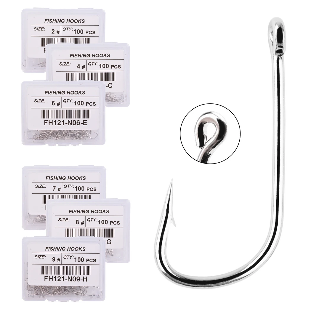 100pcs-Fishing-Hooks-Pint-Hook-with-Eyes-Sea-Hook-Stainless-Steel-White ...