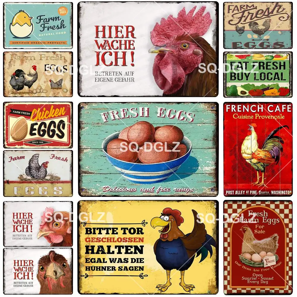 Farm And Chicken Tin Signs