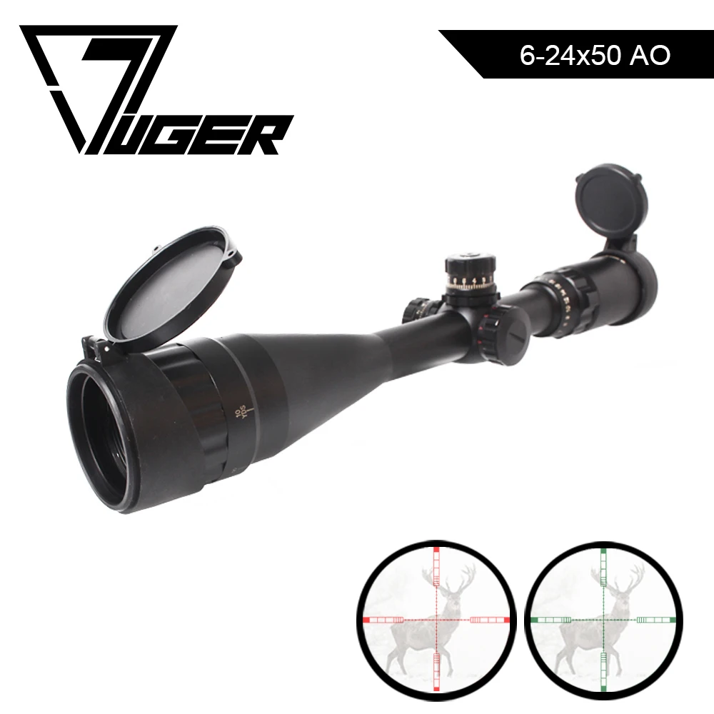 LUGER 6 24X50 AOL Hunting Scope Mil Dot Locking Resetting Riflescope ...