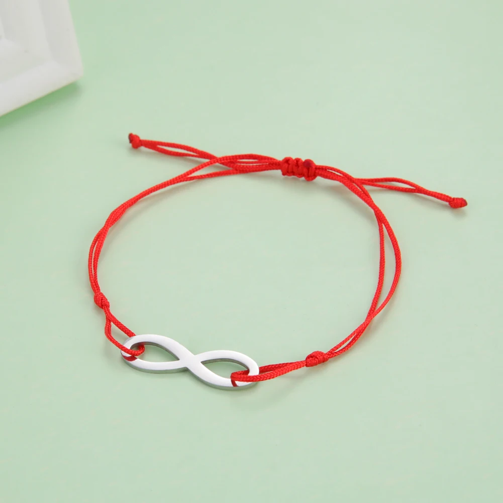 Stainless Steel Charm Bracelet | Infinity Red Thread Bracelets ...