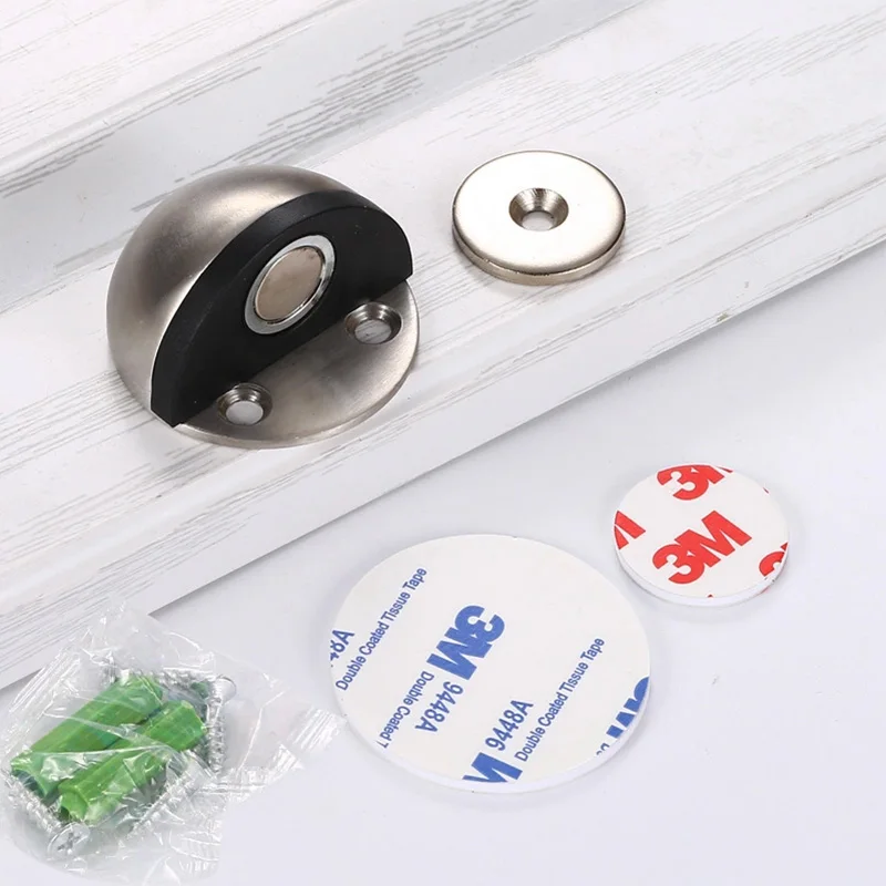 Stainless Steel Magnet Door Stops Rubber Door Stopper Anti-Collision ...
