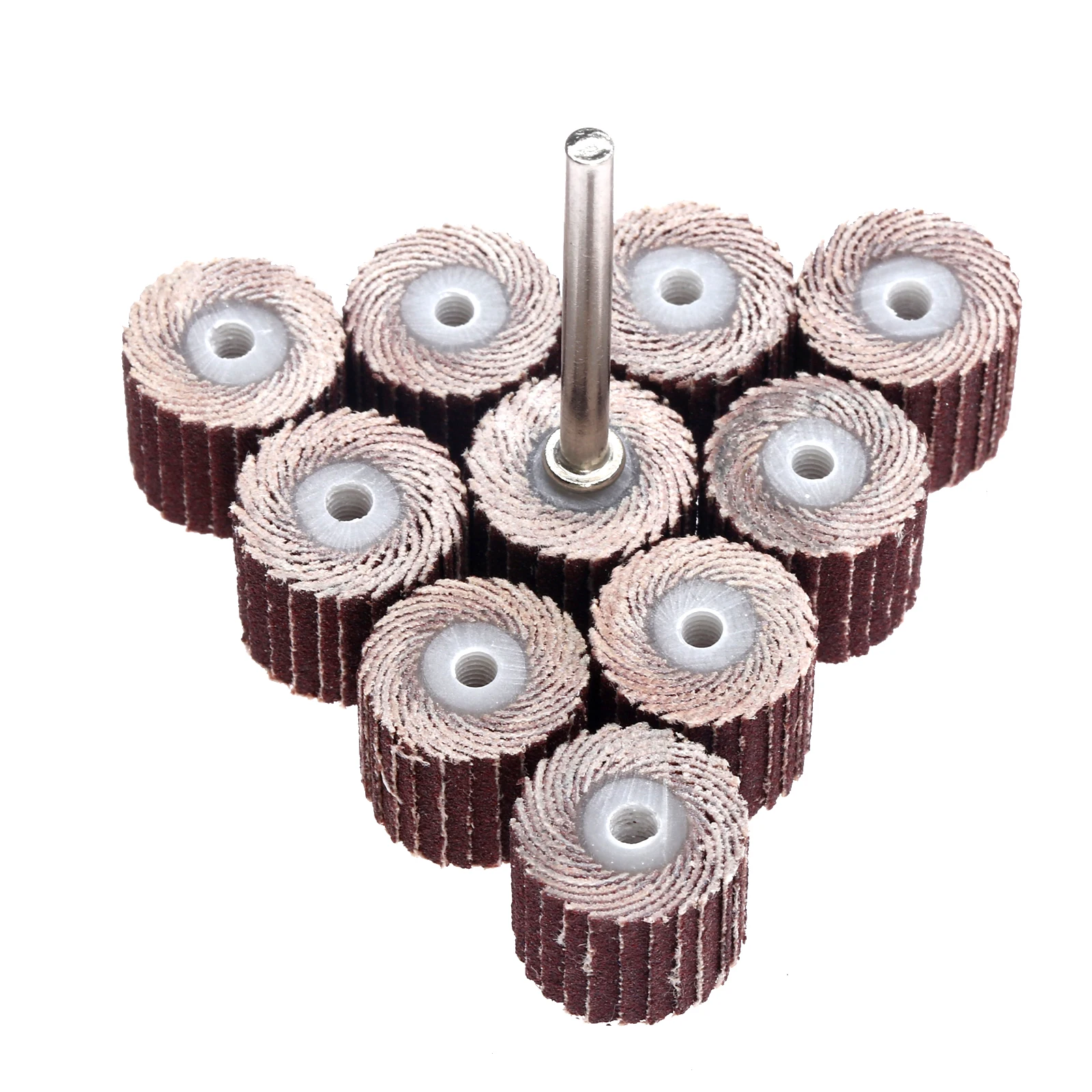10pcs Grit 240 Flap Wheels +1pc Mandrel Emery Cloth Grinding Wheel ...