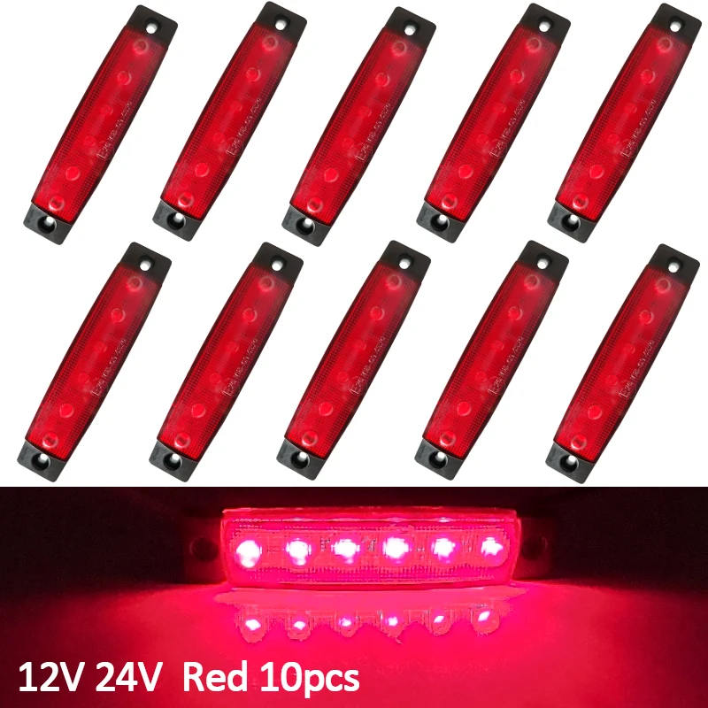 Car-Exterior-Light-12V-24V-LED-6-SMD-Red-LED-Bus-Truck-Side-Lights-Low ...