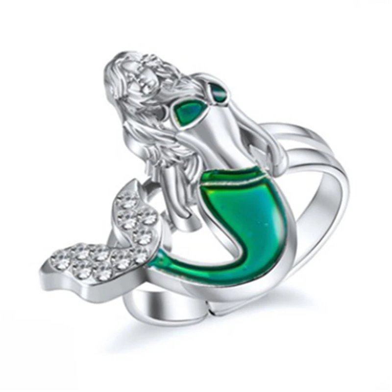 Mermaid Mood Ring Color Change Mood Ring Adjustable Emotion Feeling ...