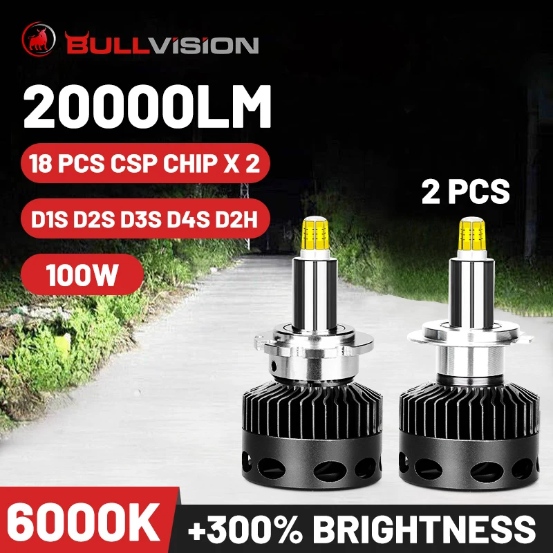 Bullvision-bombilla-de-Xen-n-para-coche-l-mpara-de-20000LM-D2S-D1S-D4S ...