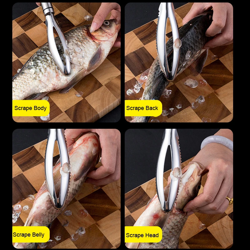 Râpes à écailles de poisson en acier inoxydable,brosse à peau de ...