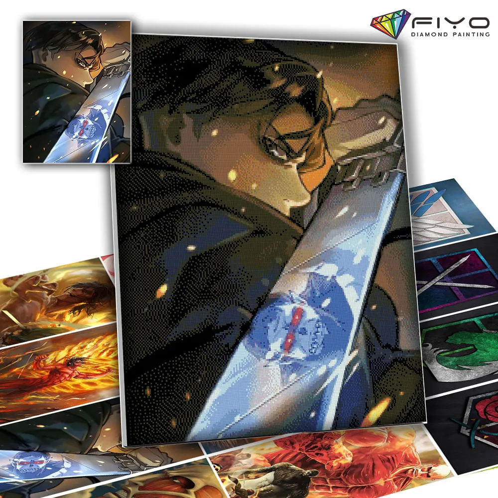 5d Diy Diamond Painting Attack Titan | 5d Diamond Painting Anime Attack ...