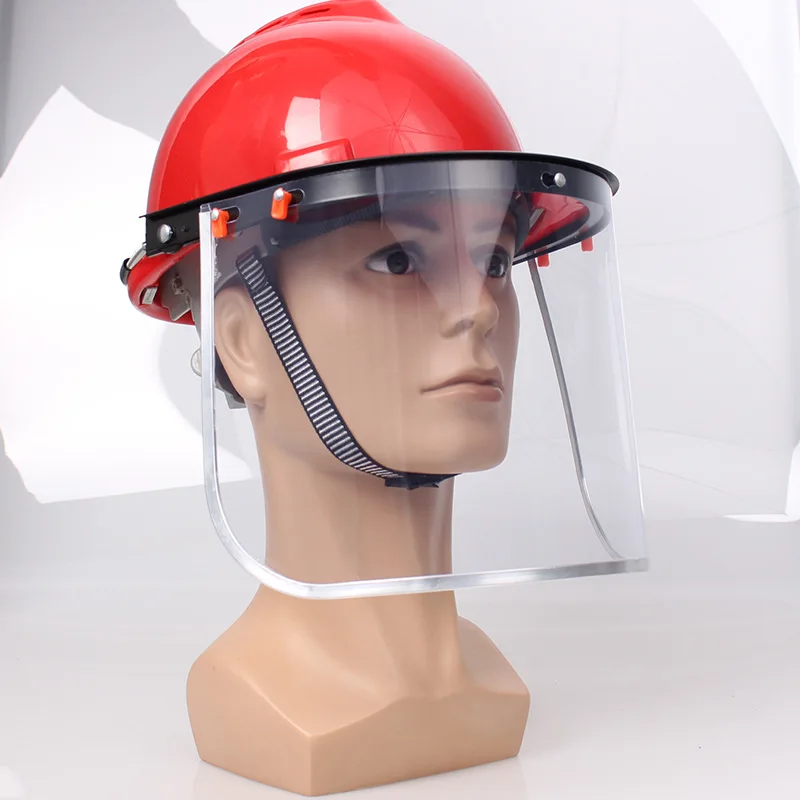 Best Safety helmet with mask full face protection transparent PVC ...