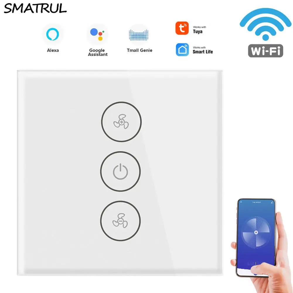Smatrul Tuya Touch Wifi Ceiling Fan Switch Eu Smart Life Remote Timer ...