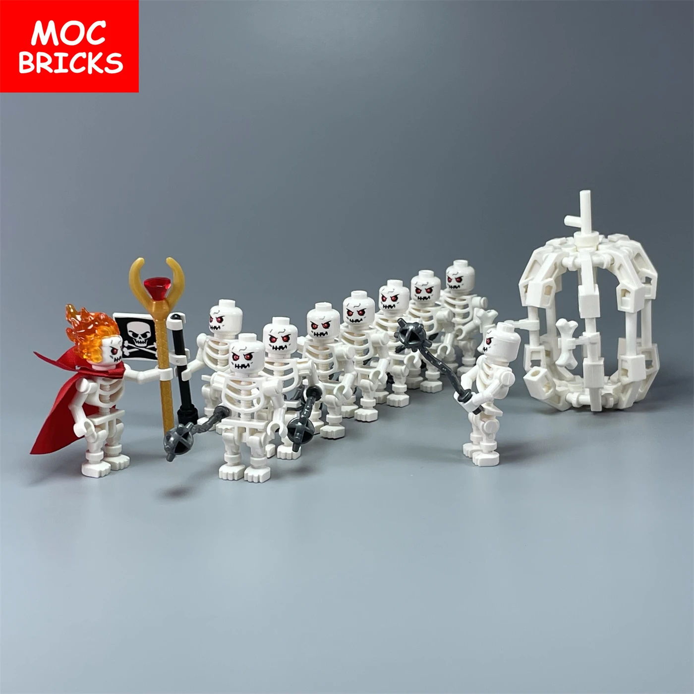 MOC Bricks DIY White skeleton Cage Skeleton horse magic action figure ...